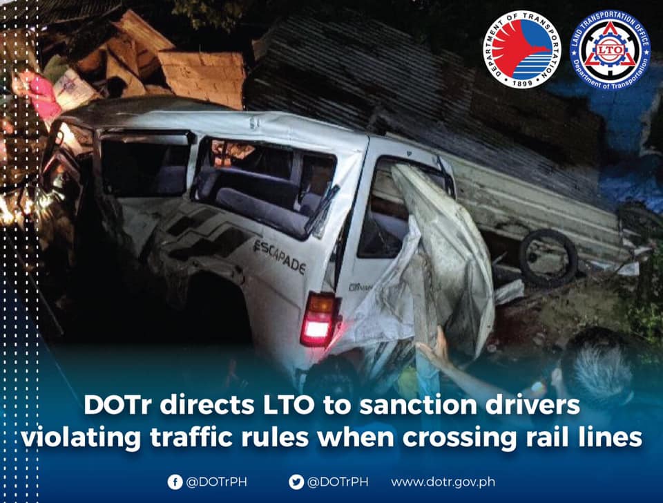LTO to Sanction Drivers Violating Traffic Rules When Crossing Rail Lines