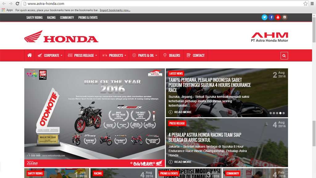 Situs AHM Kini Punya Tampilan Baru