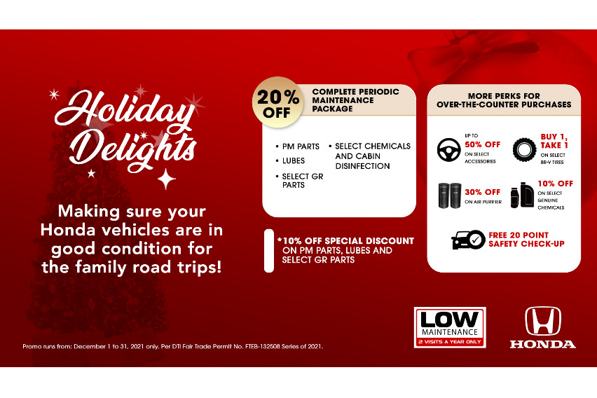 Get your car ready for the holidays with Honda’s PMS and repaint promos
