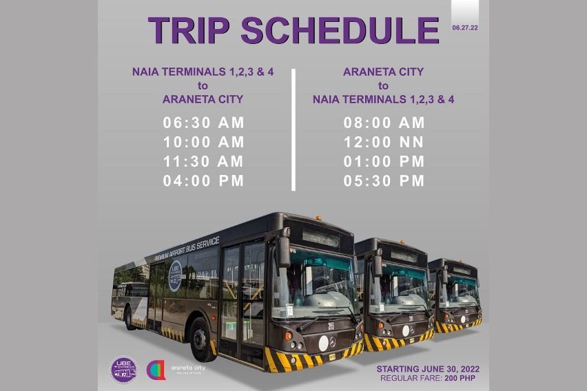 NAIA-bound UBE Express buses back at Araneta City