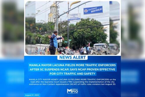 Manila City gov't fields more traffic enforcers on the road
