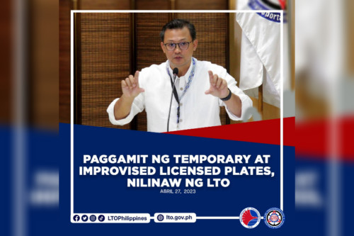 Improvised license plates require LTO authorization letter