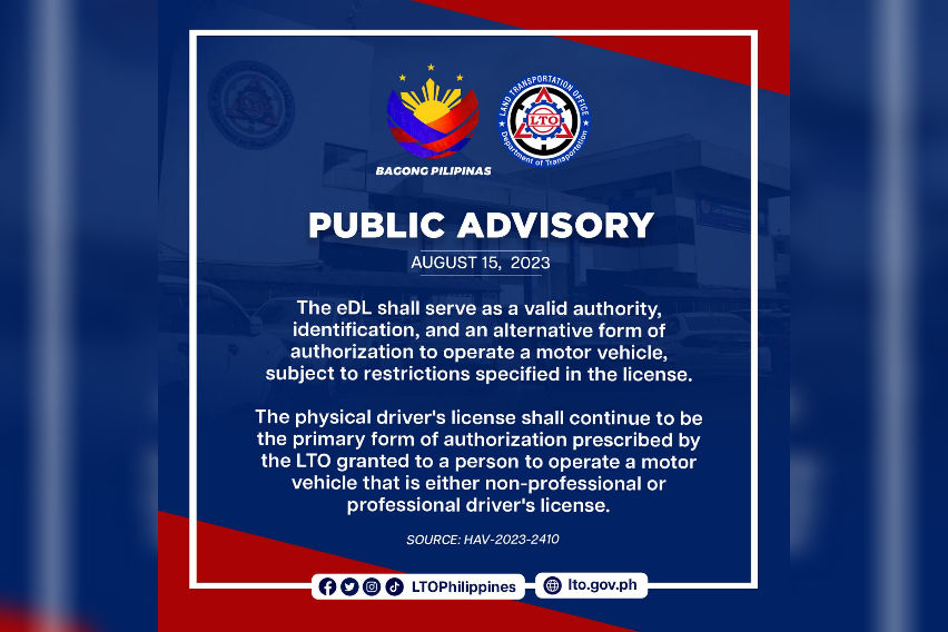 LTO clarifies e-DL usage