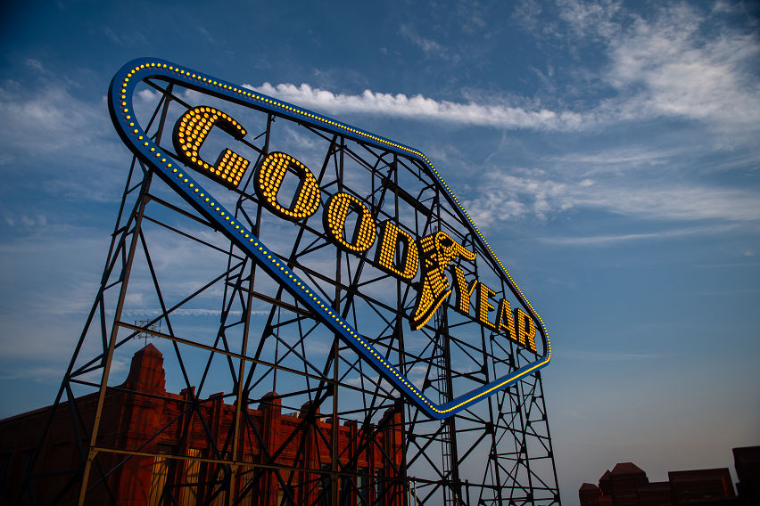 Goodyear lights up iconic signage to celebrate 125th anniversary
