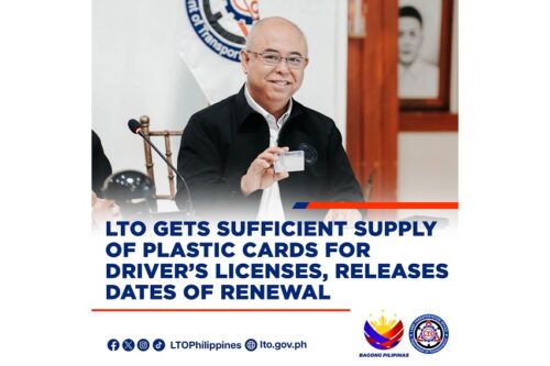 LTO assures sufficient supply of plastic cards for driver's licenses