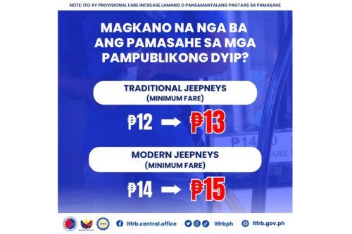 LTFRB approves provisional price hike for PUJ