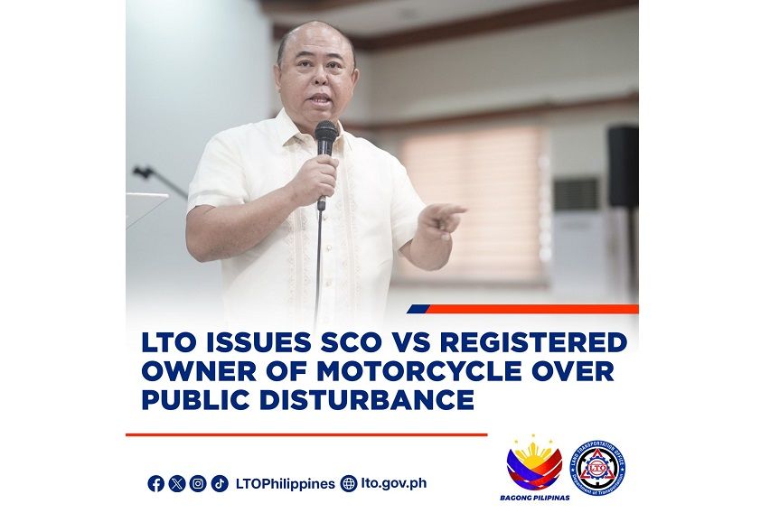 Registered owner of ‘loud’ MC faces SCO from LTO