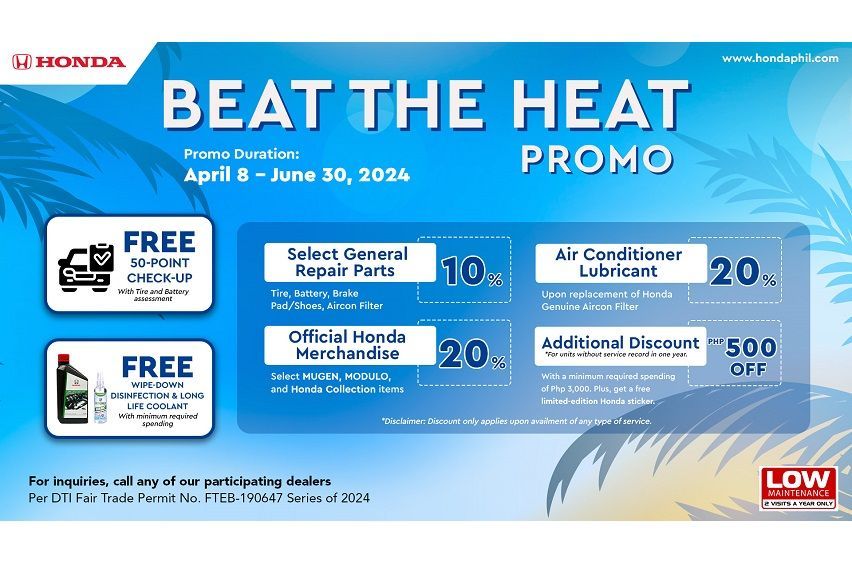 Honda Cars PH launches 'Beat the Heat' Service Promo